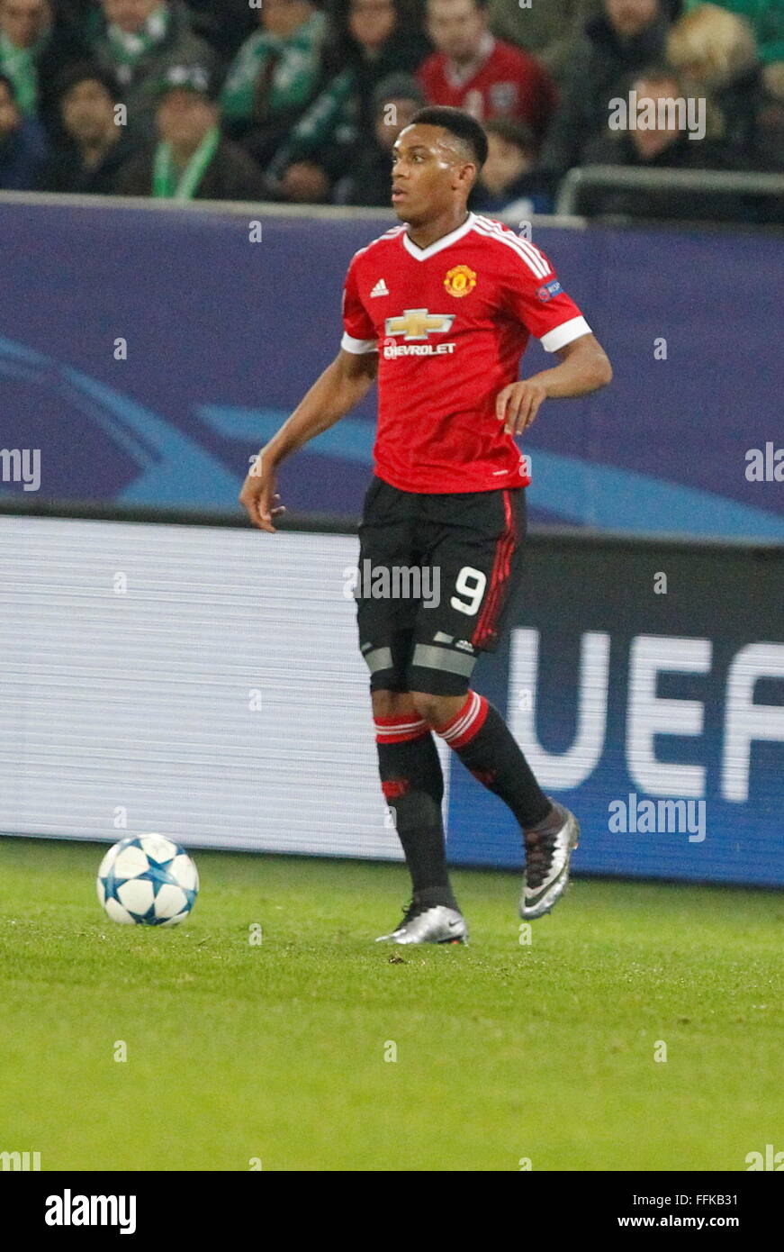 Anthony Martial lors du match de champion league Wolfsbourg ...