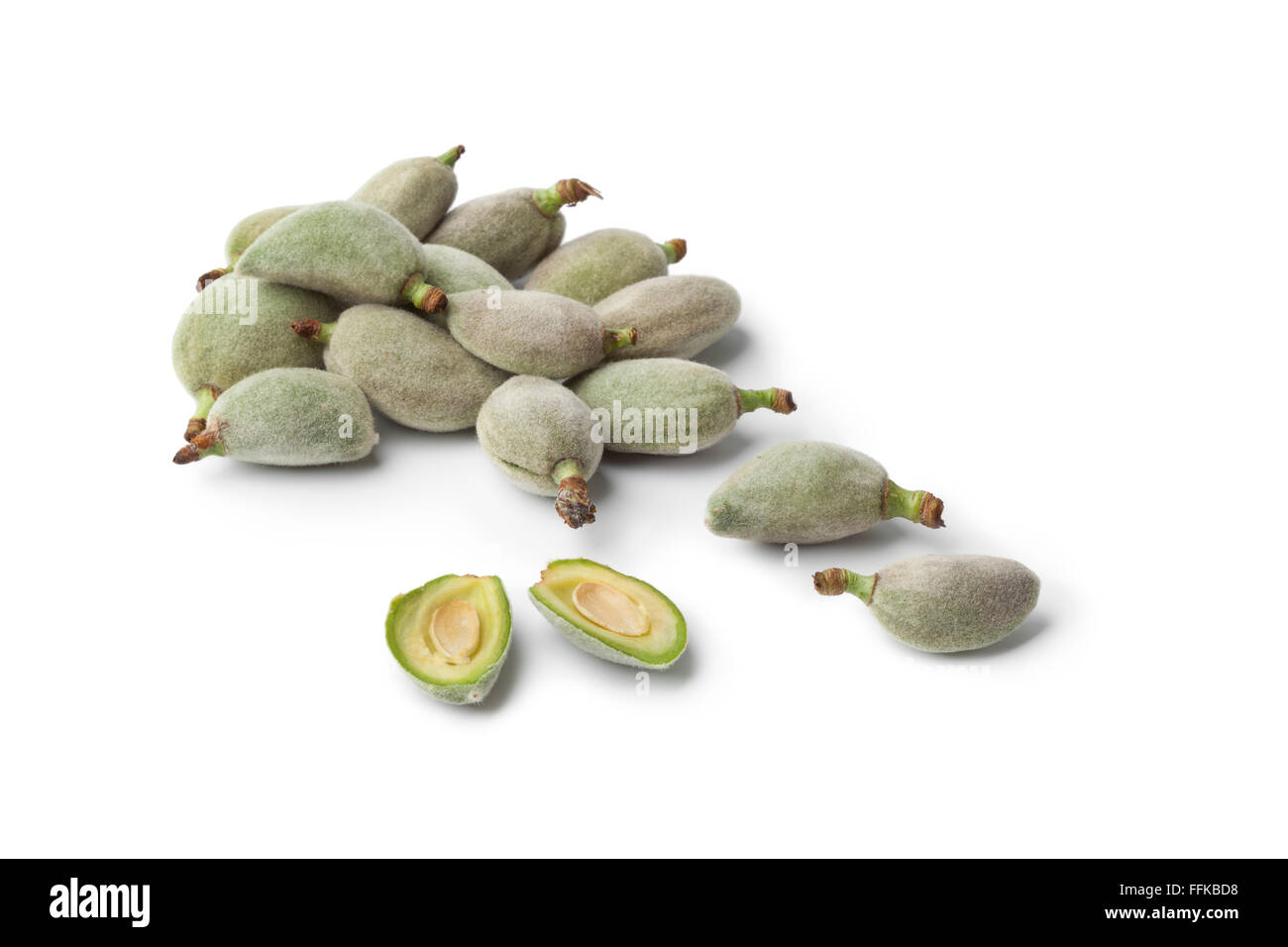 Fresh raw green bitter almonds hi-res stock photography and images - Alamy