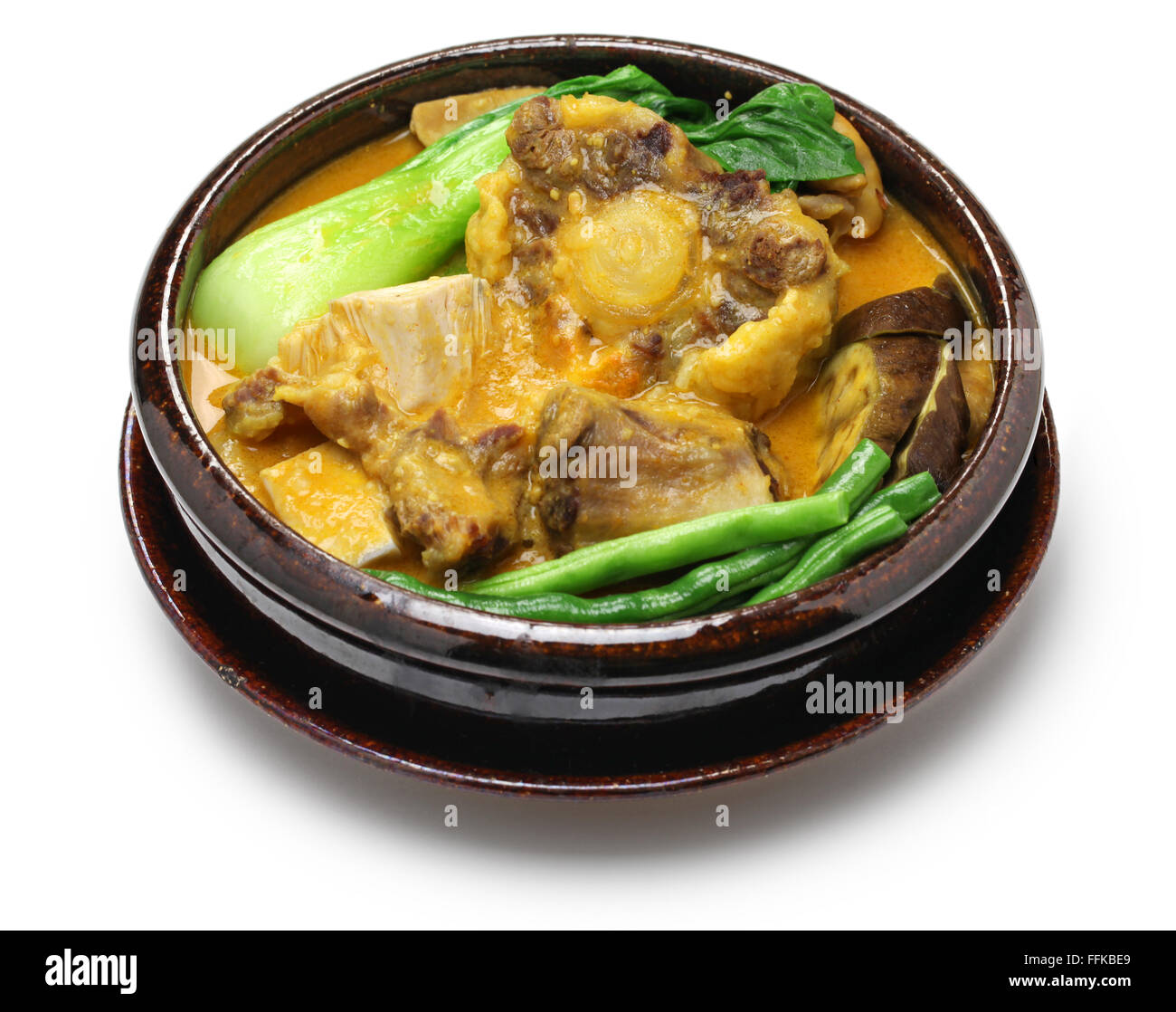 kare kare, filipino oxtail stew, philippine cuisine isolated on white ...