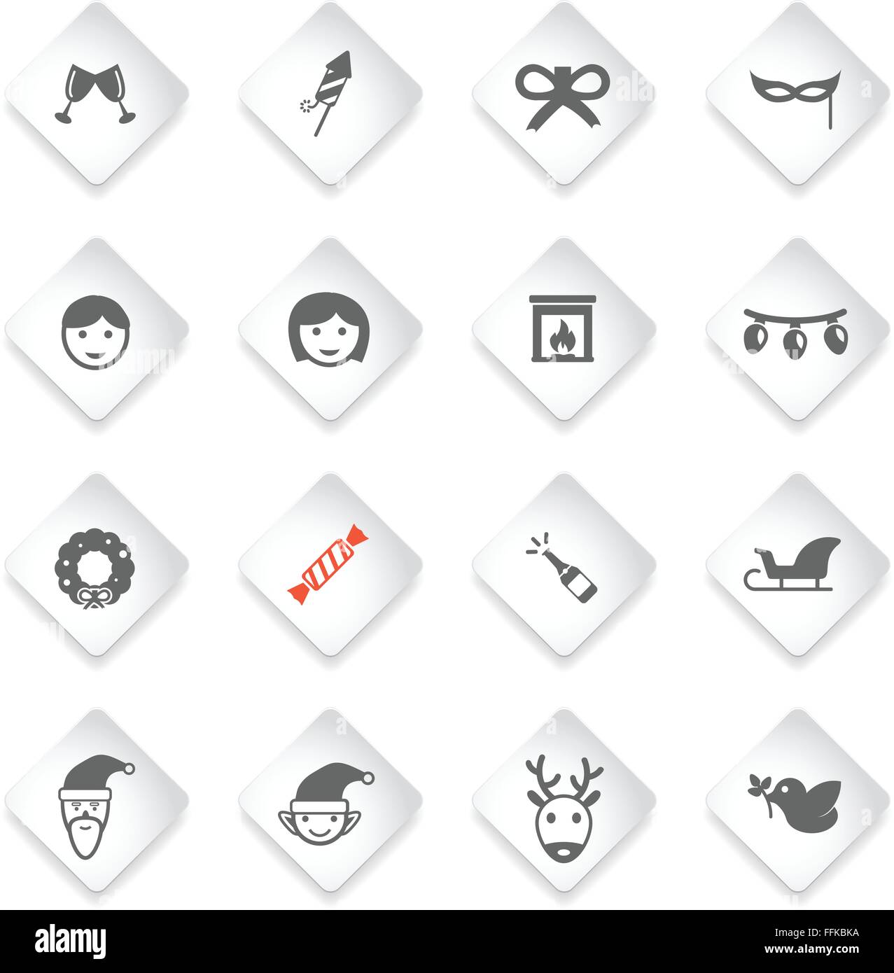 Christmas simply icons Stock Vector Image & Art - Alamy