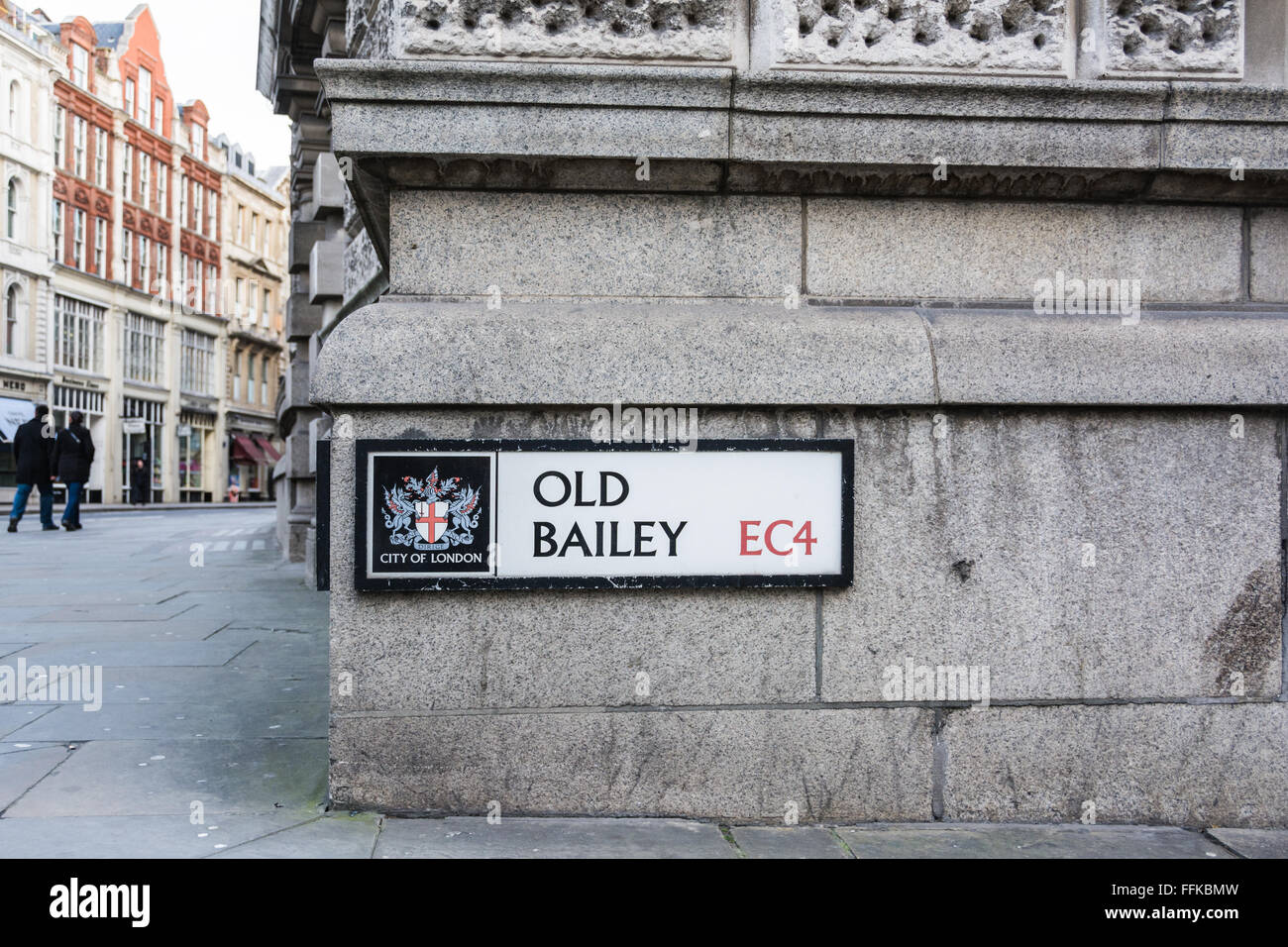 City of London street sign outside the Old Bailey, Central Criminal ...