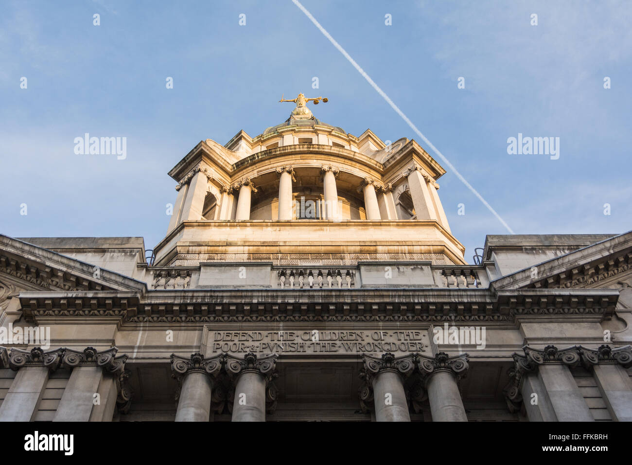The statue of Lady Justice or the Scales of Justice above the Central ...