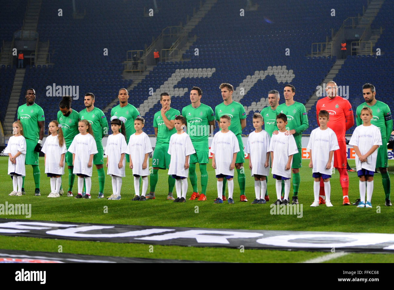 Saint-Etienne football team during UEFA Europa League soccer match ...