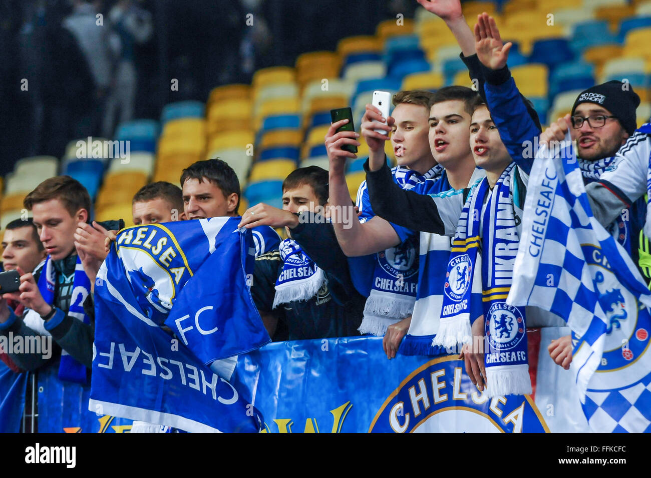 Chelsea fans during UEFA Champions’ League Group G soccer match between ...