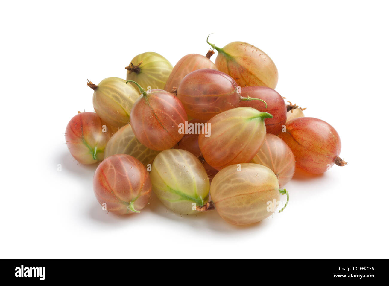 Whole fresh gooseberries on white background Stock Photo - Alamy