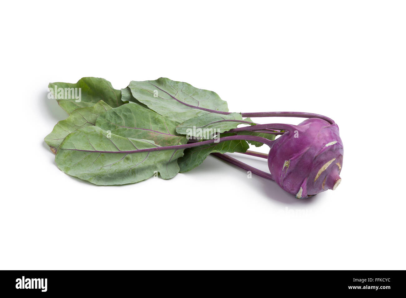 Fresh purple kohlrabi on white background Stock Photo - Alamy
