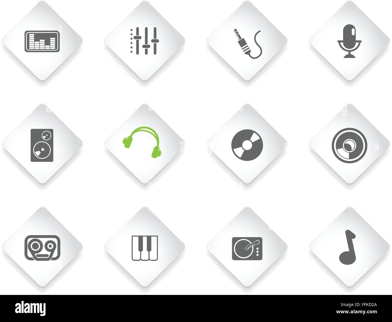 Audio and music simple vector icons Stock Vector Image & Art - Alamy