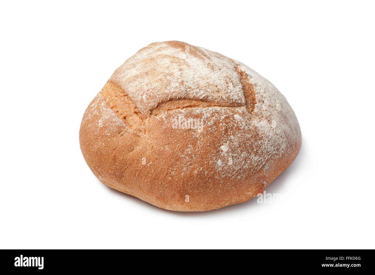 Whole fresh artisan loaf of bread on white background Stock Photo - Alamy