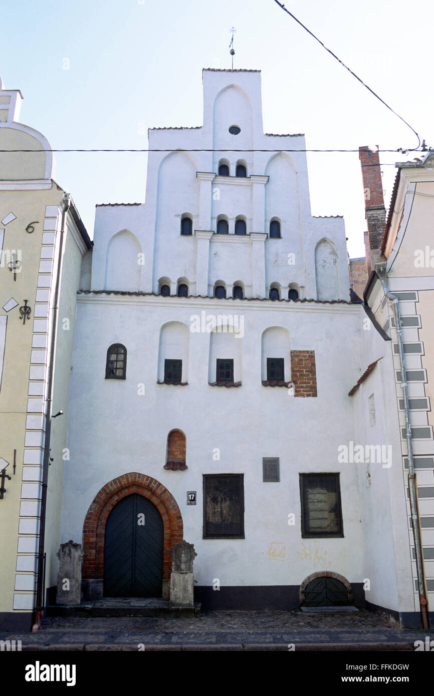 Latvia, Riga, Three Brothers, the most ancient house in Latvia Stock ...