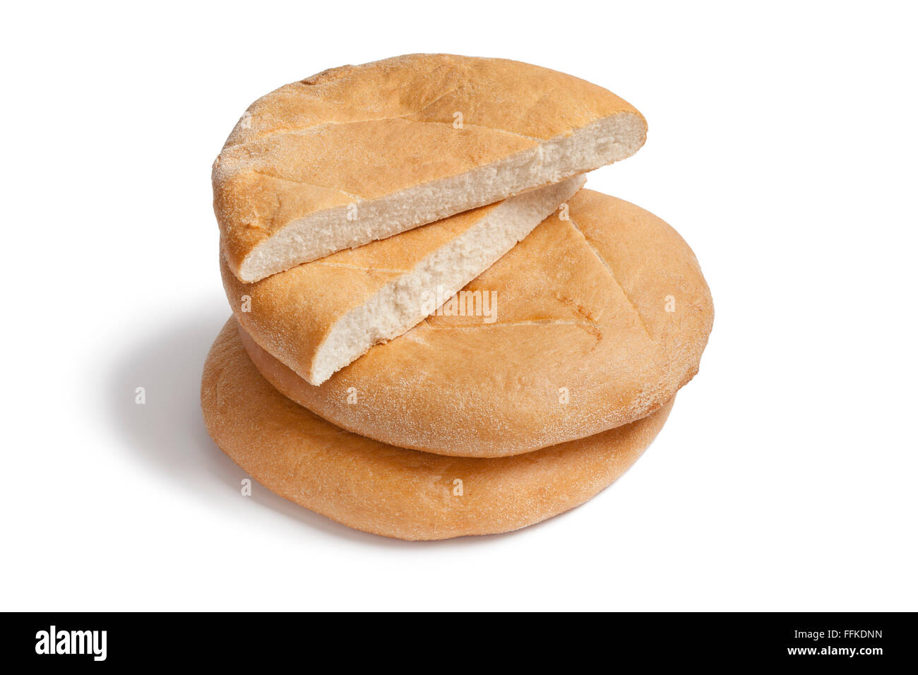 Traditional fresh white Moroccan Bread on white background Stock Photo ...