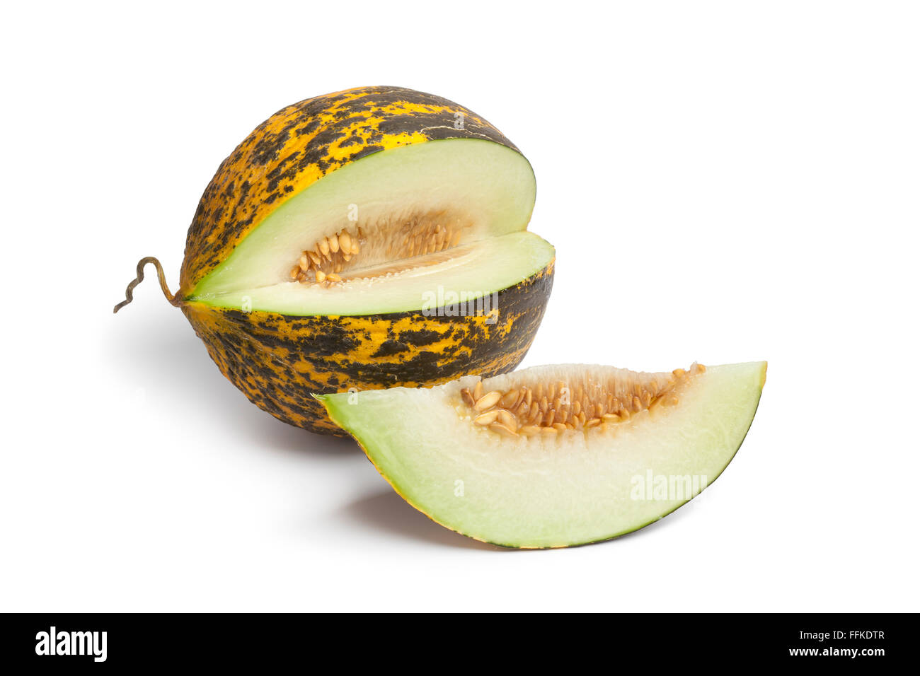 Fresh sweet Turkish melon with a slice on white background Stock Photo ...