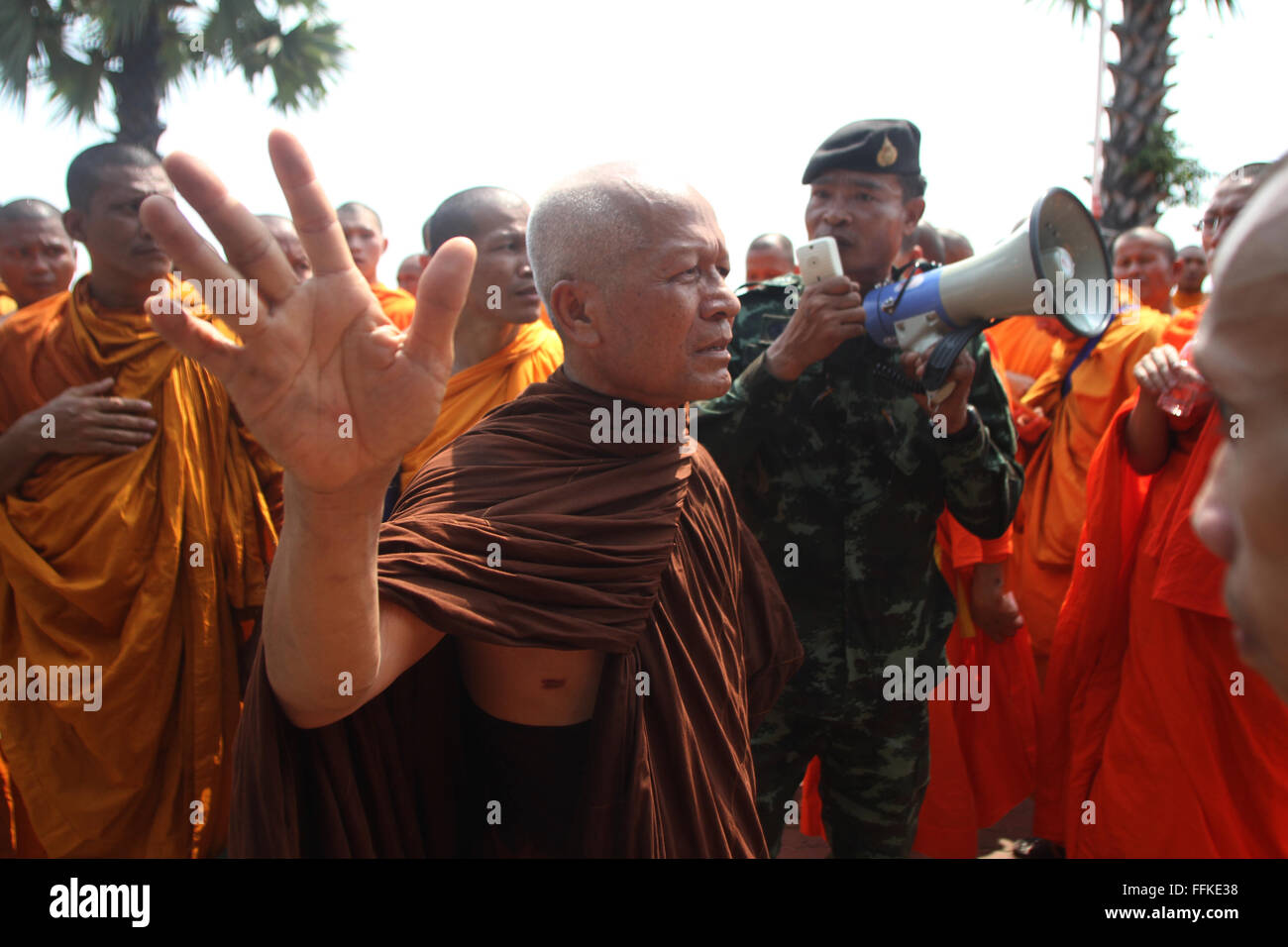 Buddhist monks protest bangkok hi-res stock photography and images - Alamy
