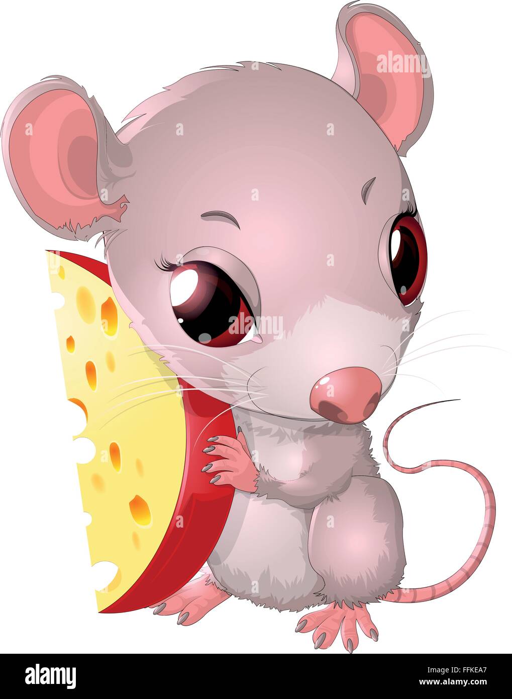 Cute mouse holding cheese Stock Vector Image & Art - Alamy