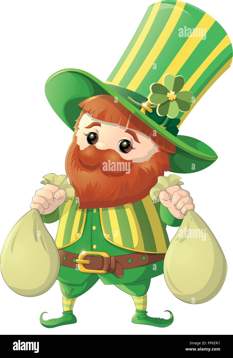 Leprechaun gold coin clover Stock Vector Images - Alamy
