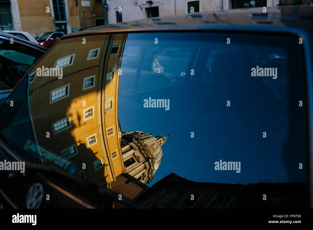 Reflections of Rome - the reflection of a Roman building in the back of ...