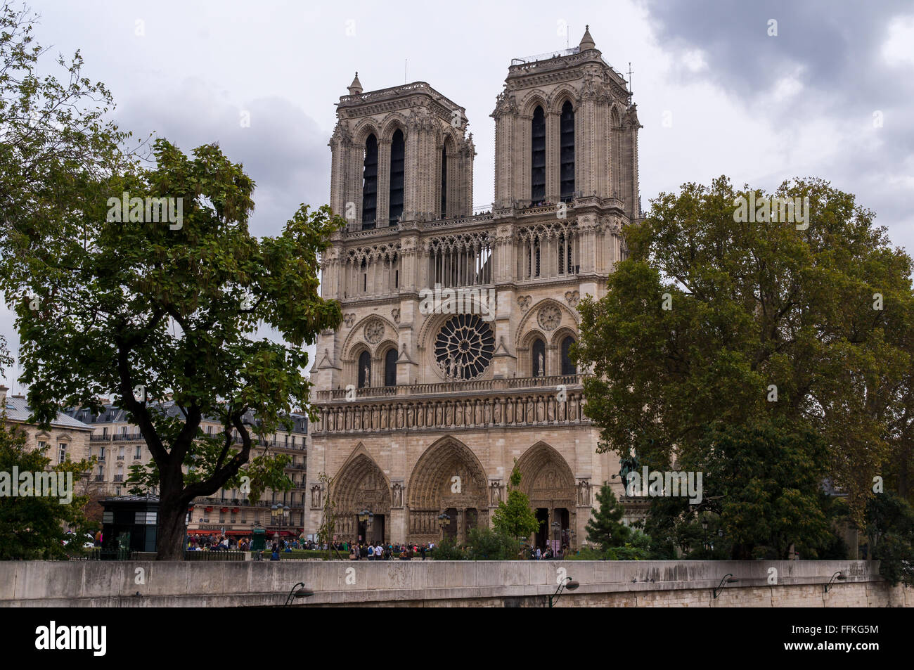 Notre Dame Cathedral, Paris, West Facade Stock Photo - Alamy