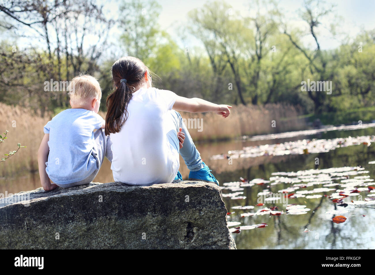 Older sister younger brother hi-res stock photography and images - Alamy
