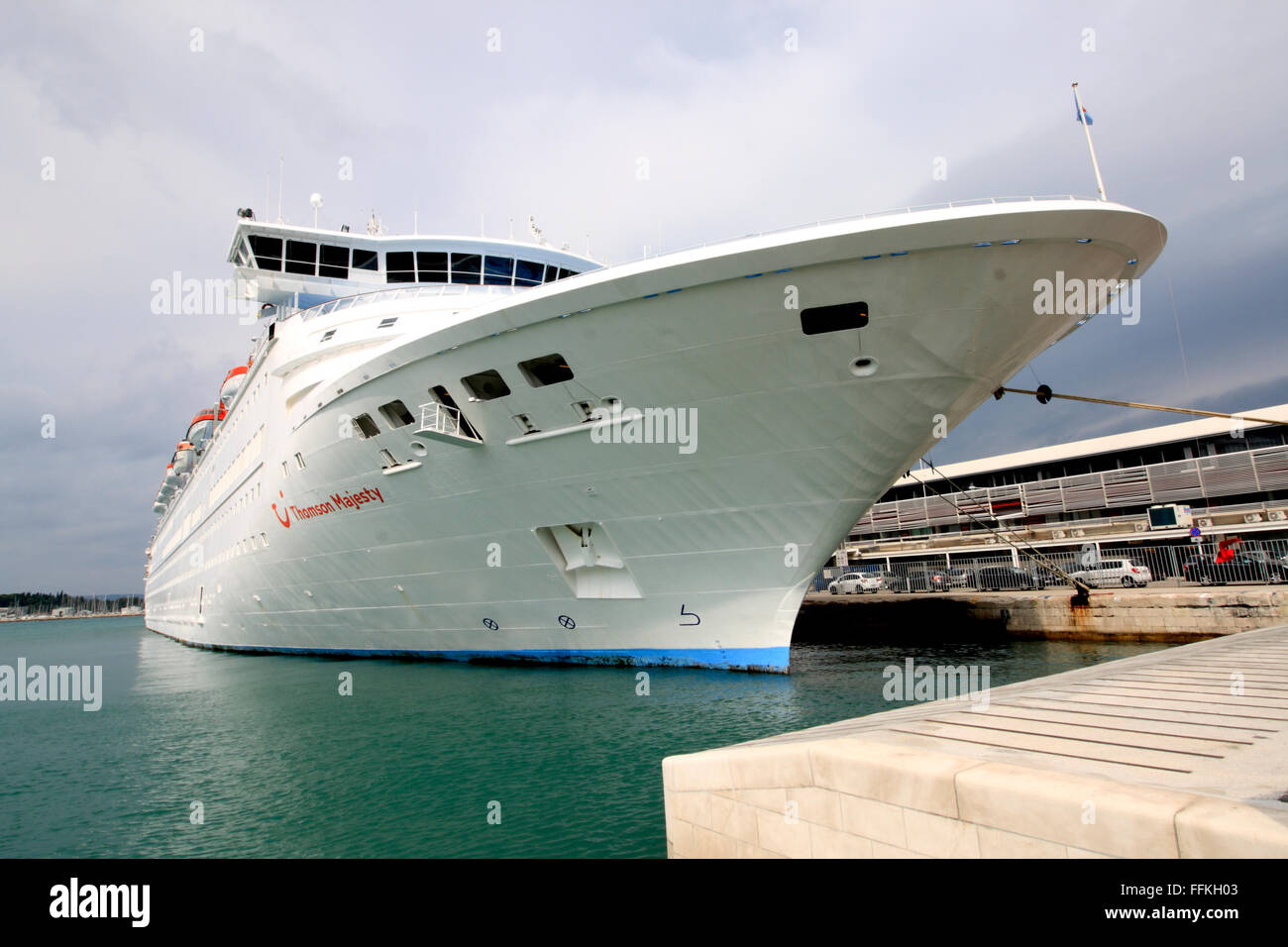 The Thomson Majesty cruise ship moored in Split harbour, Croatia Stock ...