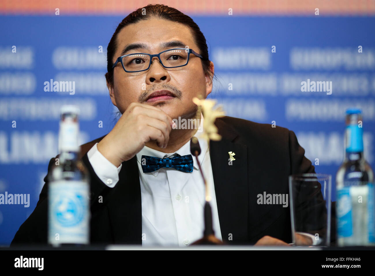 Berlin, Germany. 15th Feb, 2016. Director Yang Chao attends a press ...