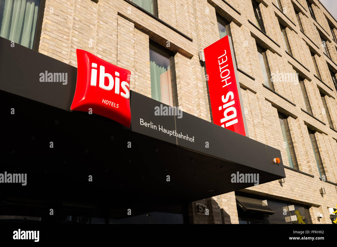 BERLIN - FEBRUARY 12: The Ibis Hotel facade in front of the ...