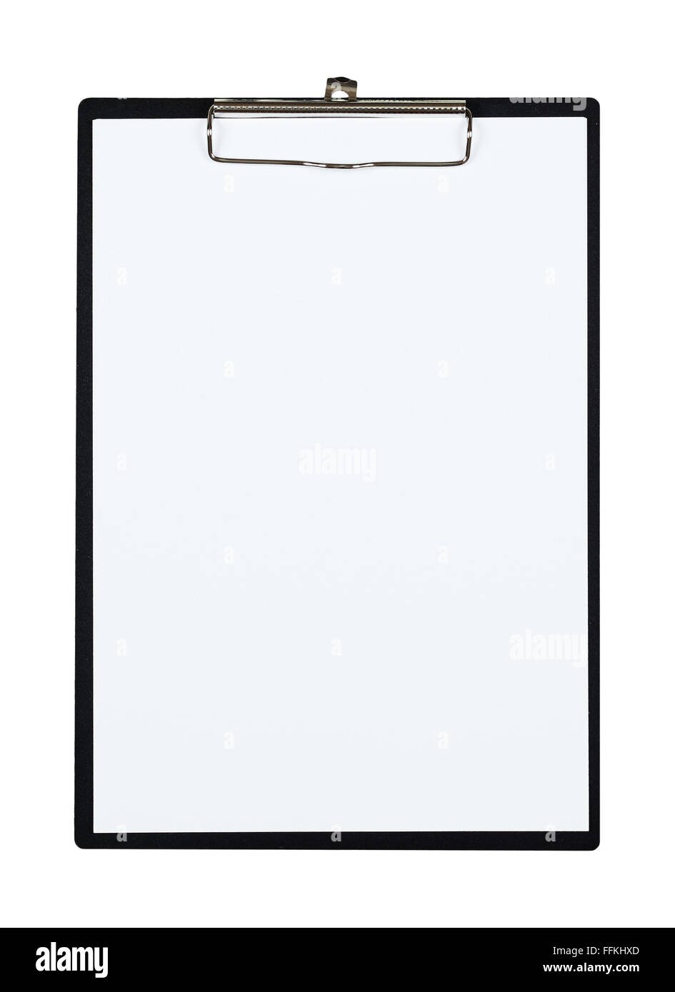 Clipboard with blank paper sheet isolated object Stock Photo - Alamy