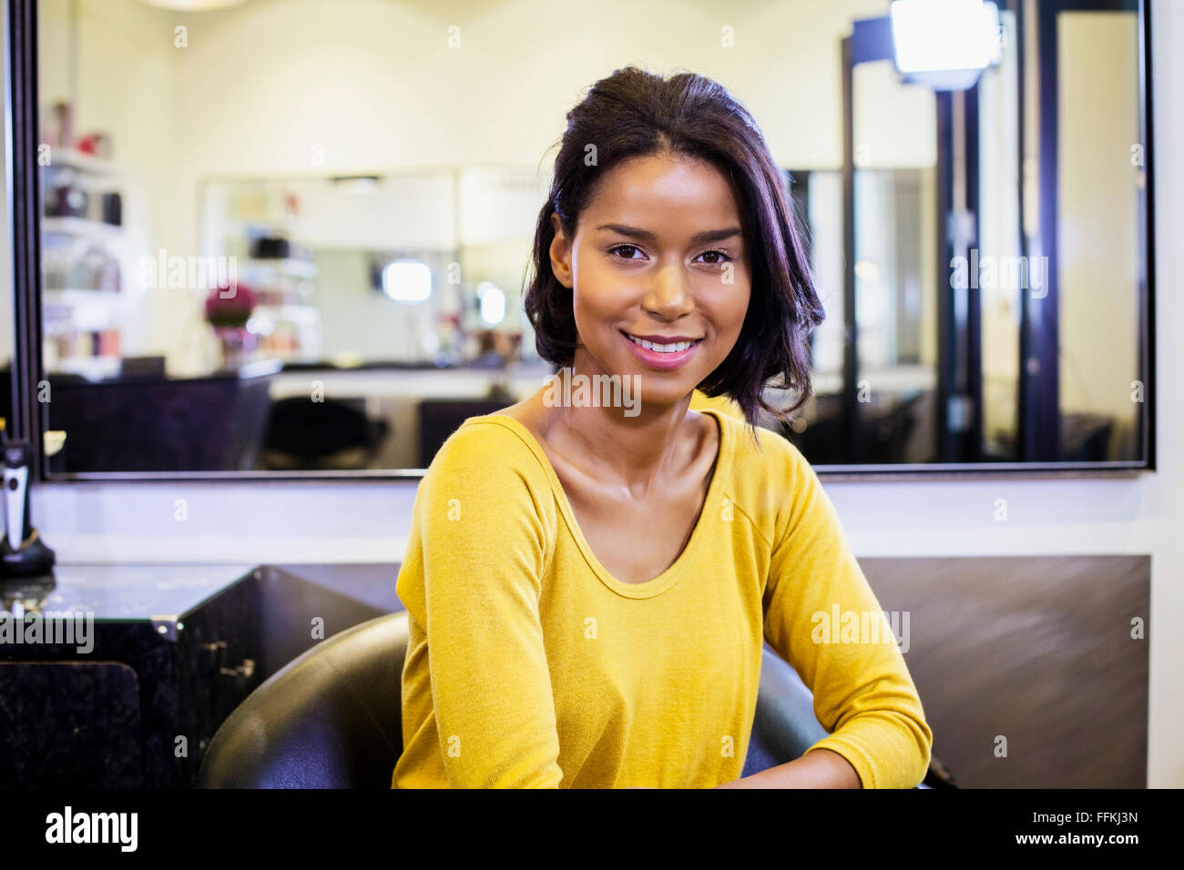 Portrait of female hairstylist in hair salon Stock Photo - Alamy