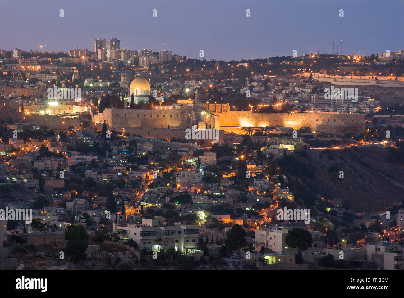 Jerusalem, Israel at night Stock Photo - Alamy