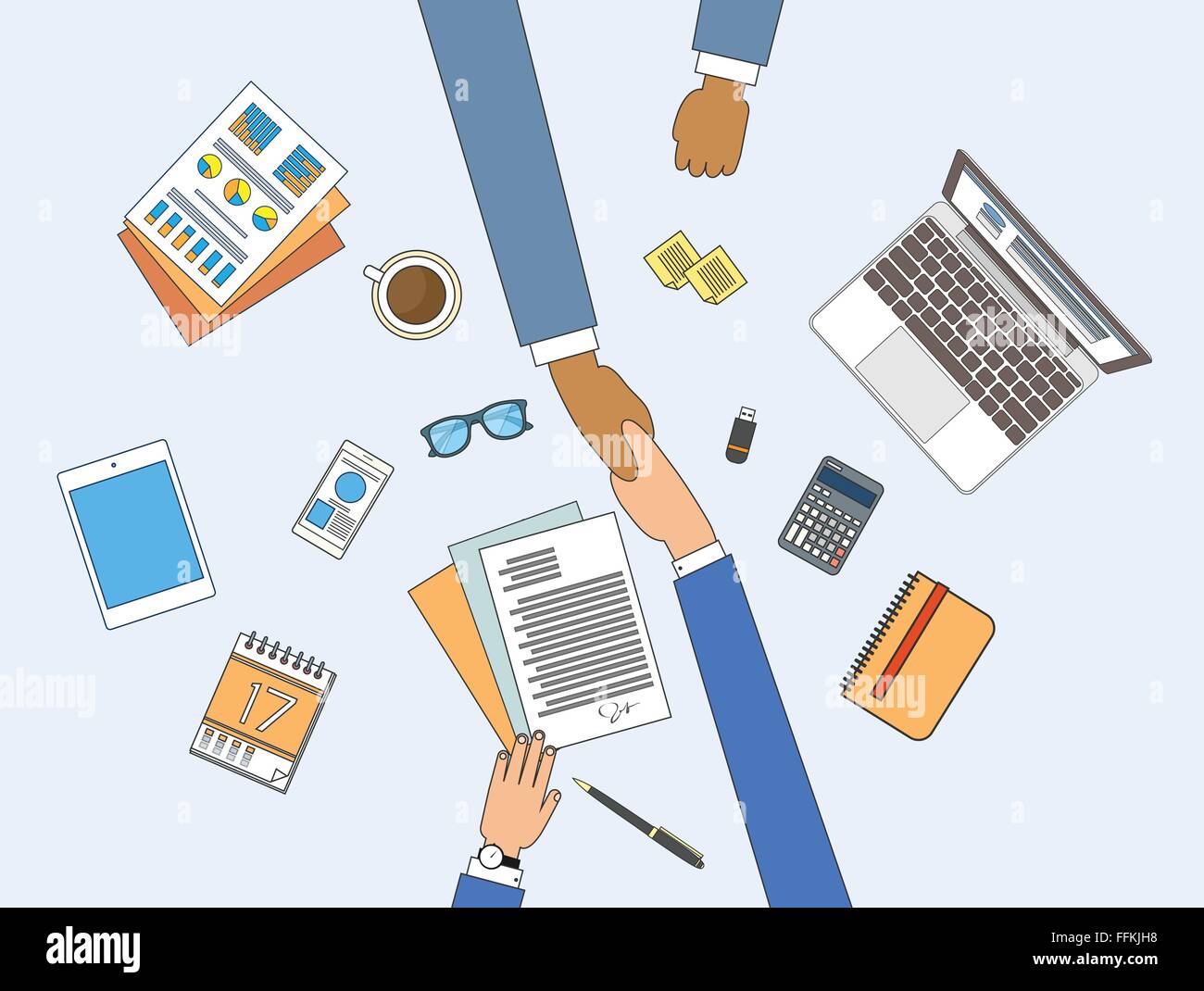 Business People Handshake Meeting Signing Agreement, Businessmen Hand ...