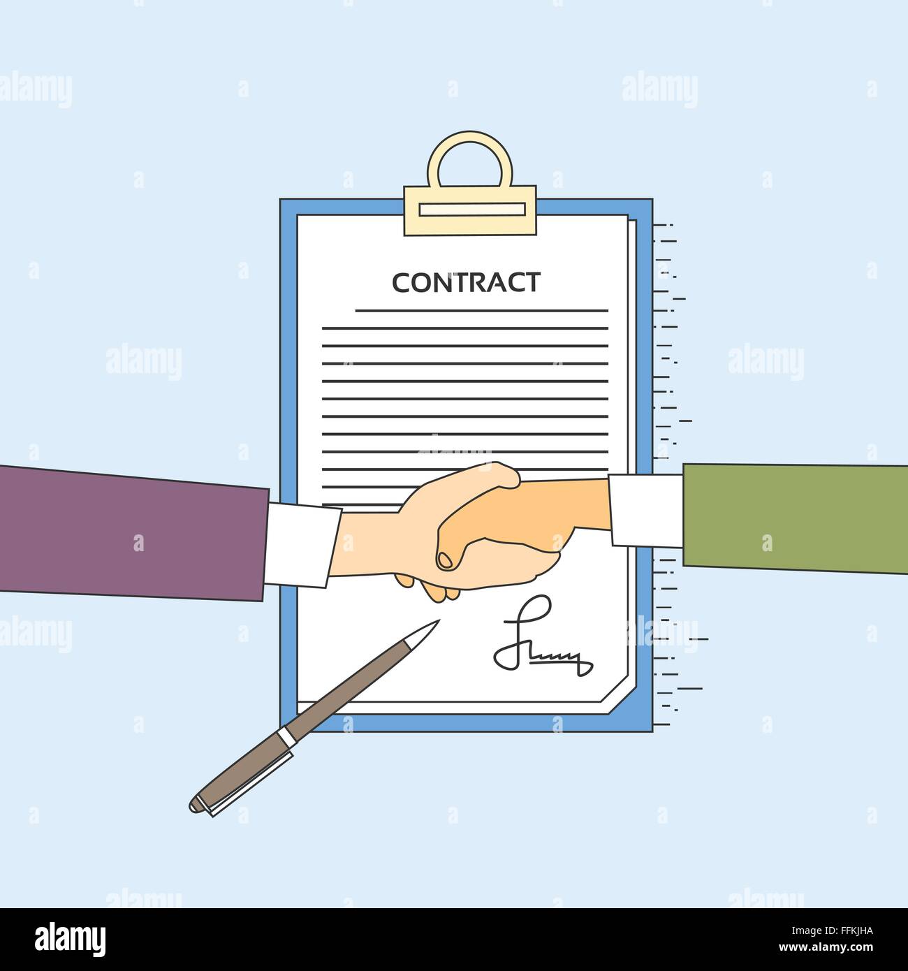 Handshake Businessman Contract Sign Up Paper Document, Business Man ...