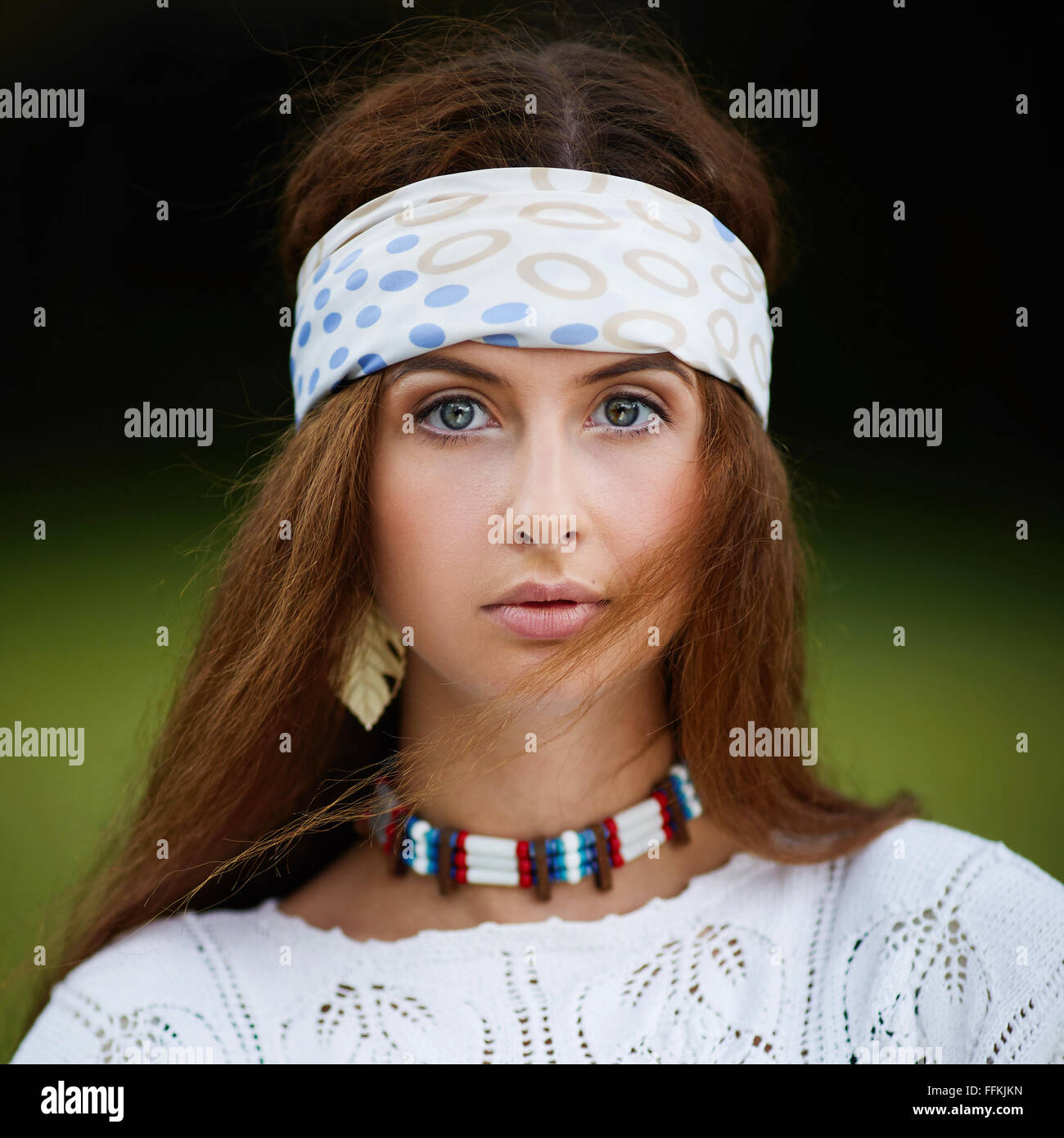 Boho fashion style portrait Stock Photo - Alamy