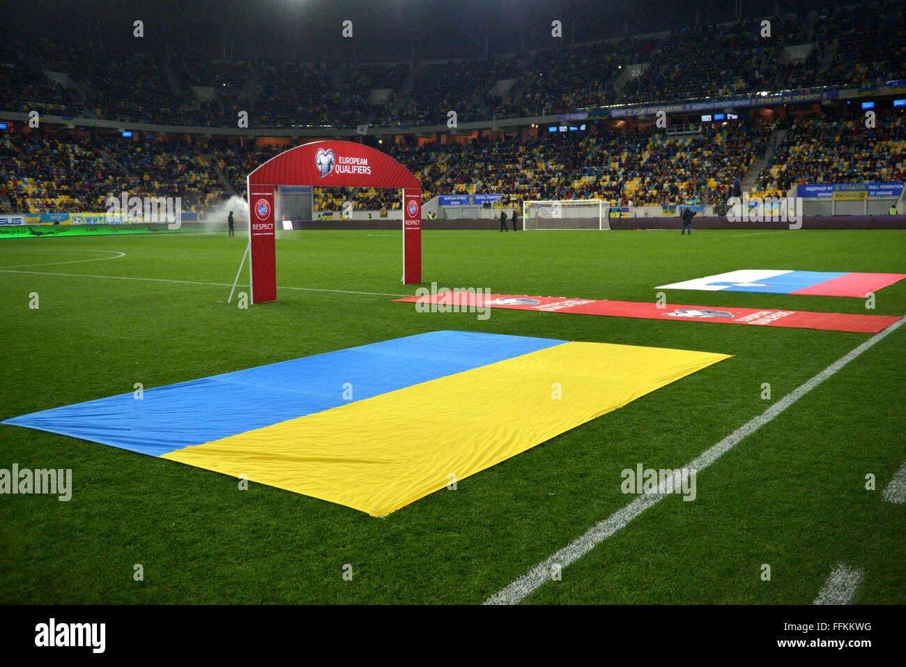 Stadium during the UEFA EURO 2016 play-off soccer match between Ukraine ...