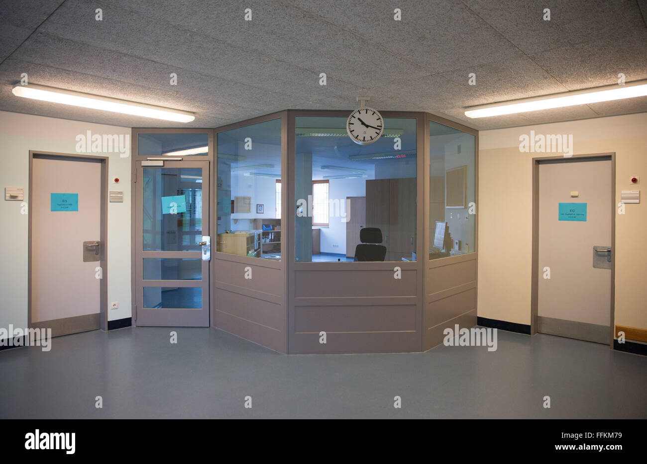 Hamburg, Germany. 15th Feb, 2016. A control room in a new prison Stock ...