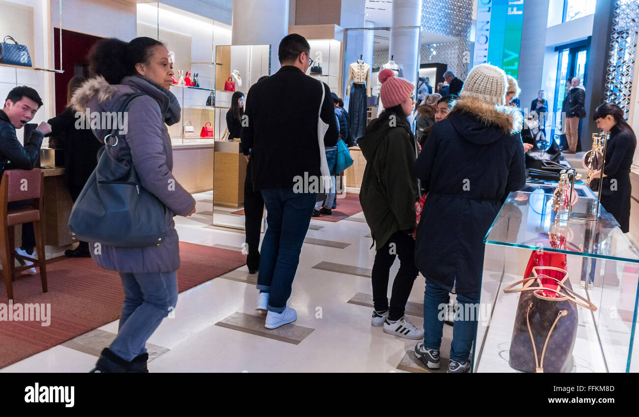 Paris, France, Large Crowd People Shopping, inside Luxury Fashion Label ...