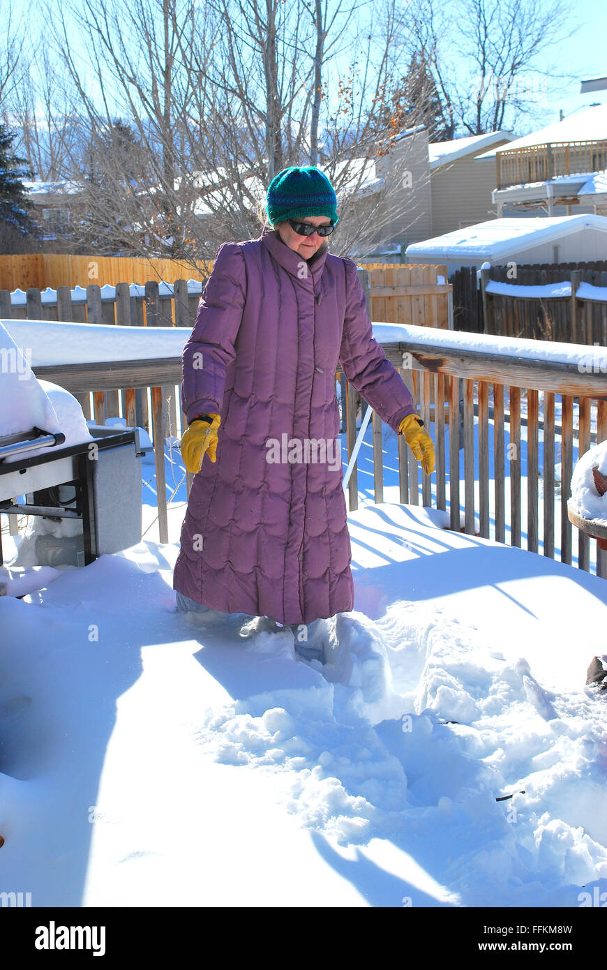 Winter snow cleanup Stock Photo - Alamy