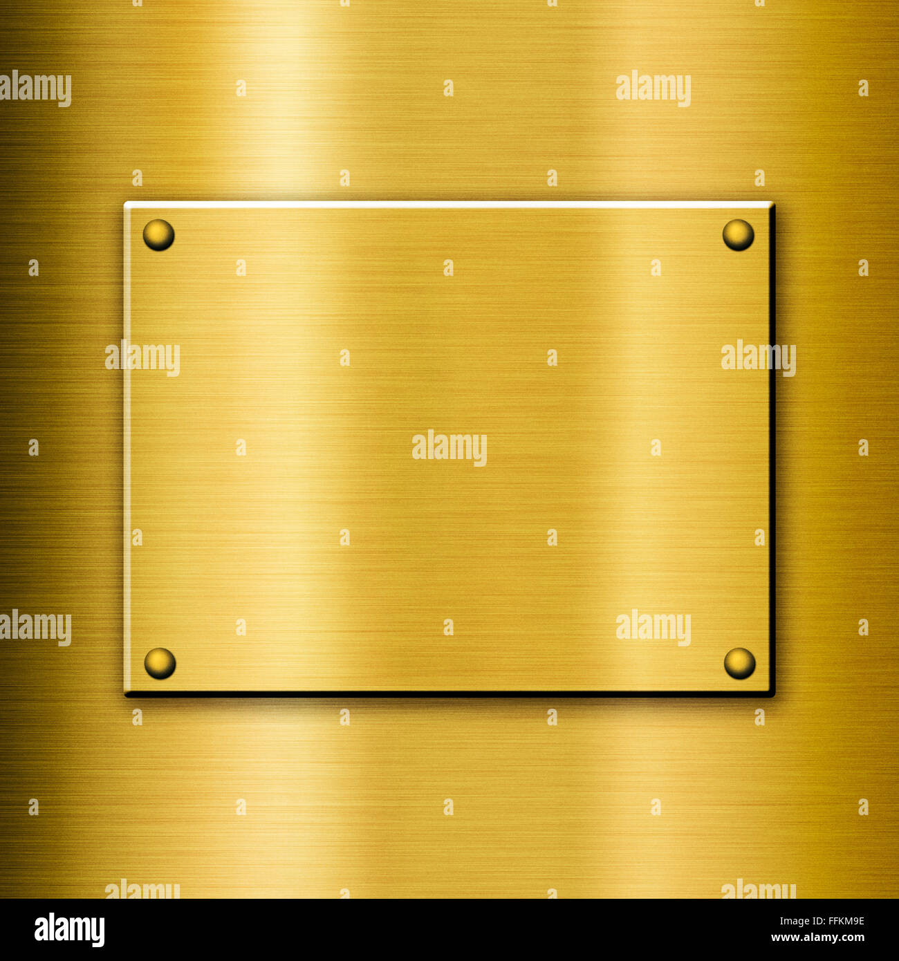 Shiny polished golden background with a plate Stock Photo - Alamy