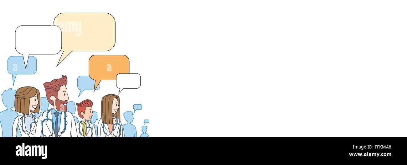 Group Medial Doctors Team Work With Copy Space Chat Box Stock Vector ...
