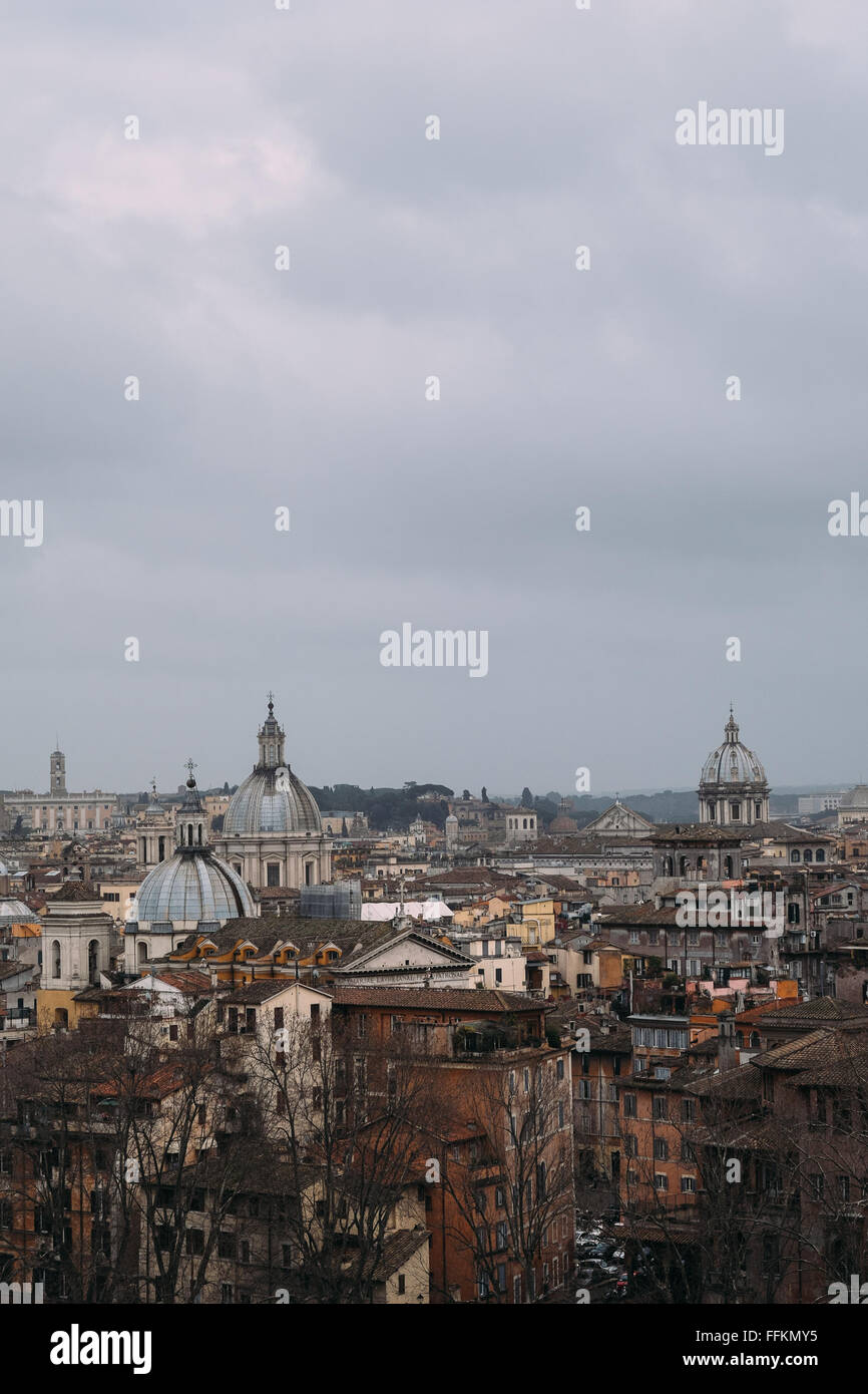 View over the rooftops of Rome, Italy as seen from Castel Sant'Angelo ...