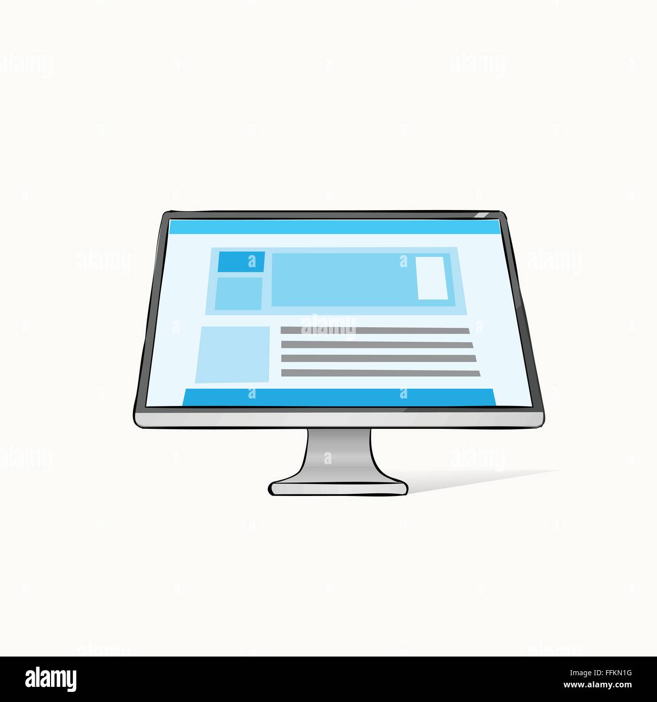 Modern Computer Desktop Monitor Application Stock Vector Image & Art ...