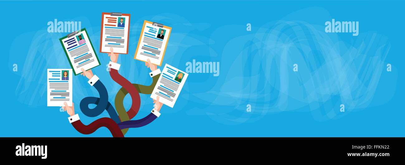 Hands Group Hold CV Profile Candidate Job Position Stock Vector Image ...