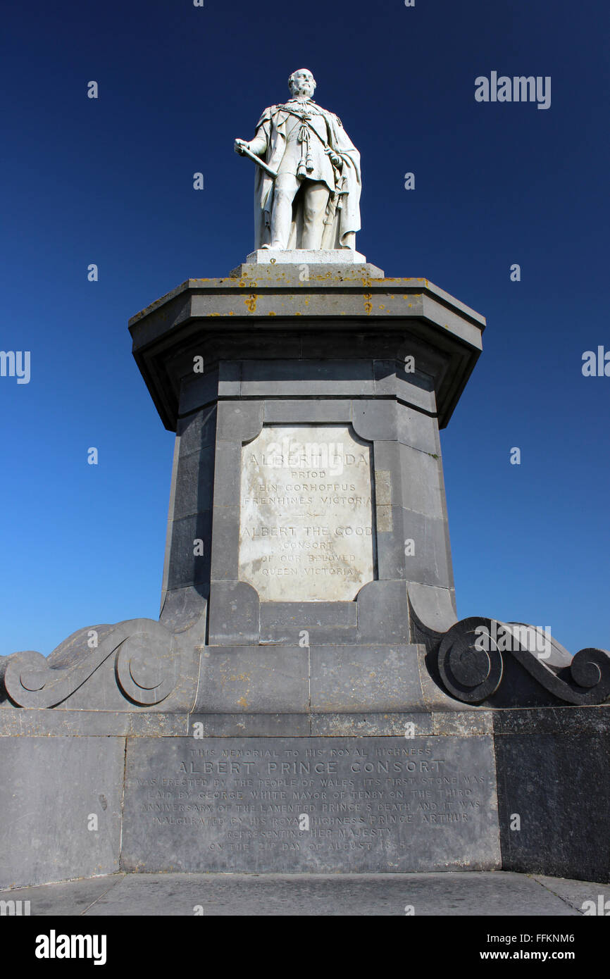 Marble statue of Prince Albert on Tenby’s Castle Hill Stock Photo - Alamy