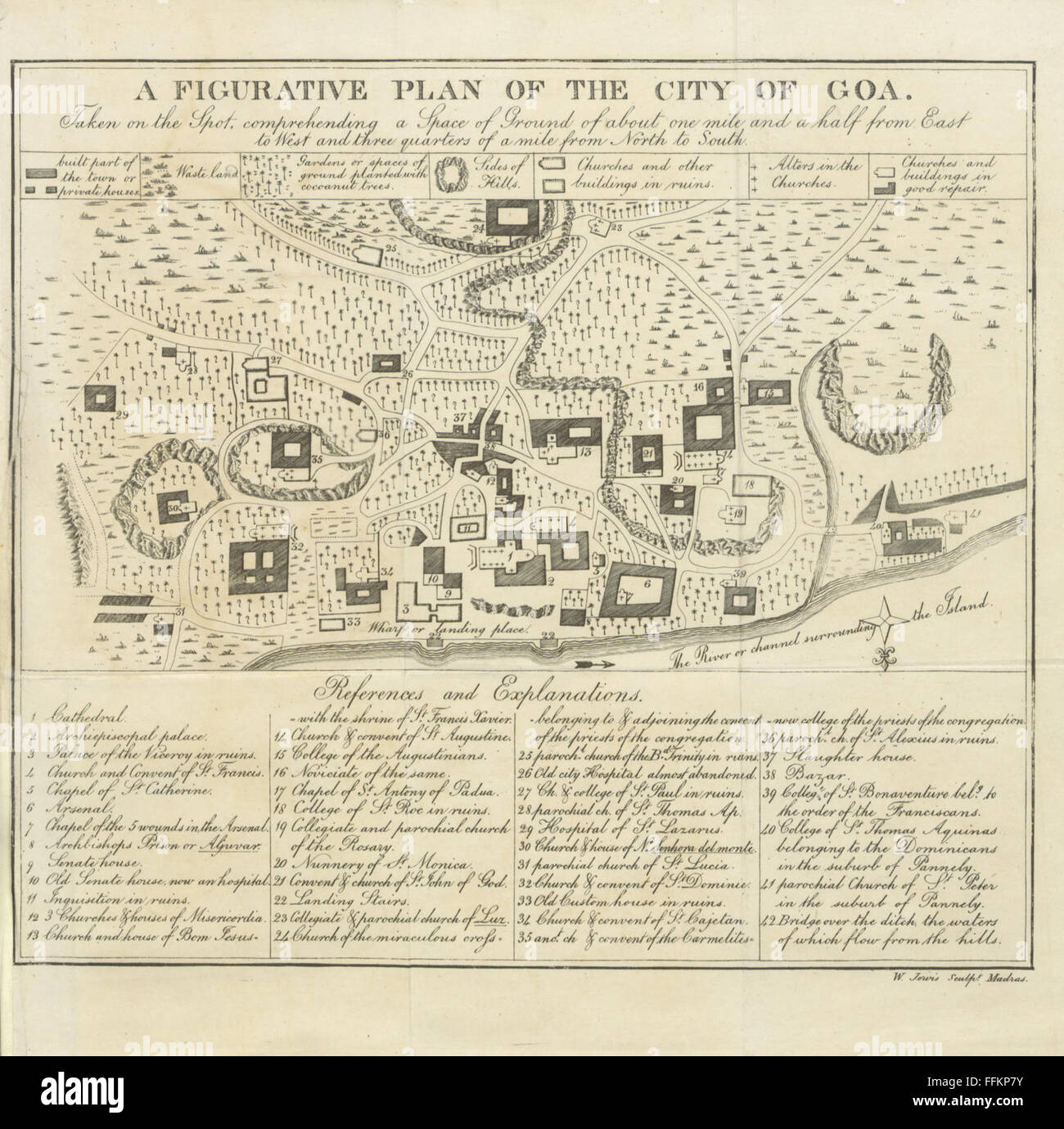 Old map of goa hi-res stock photography and images - Alamy