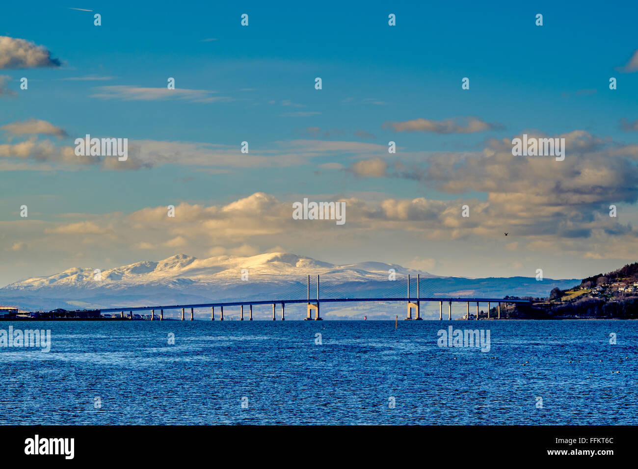 The North Kessock bridge connects Inverness with the Black Isle on a ...