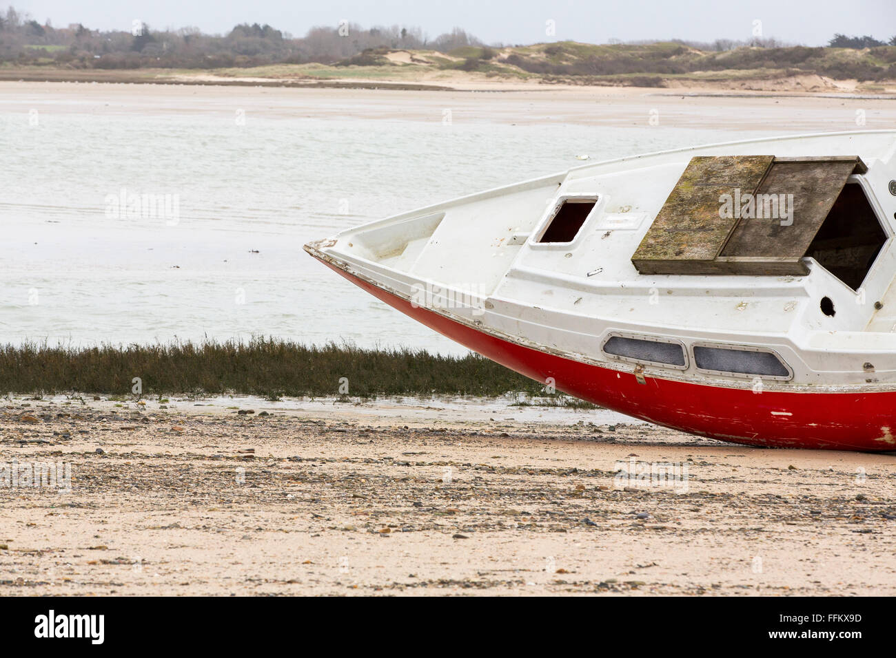 France Normandy Old row boat on a beach Stock Photo - Alamy