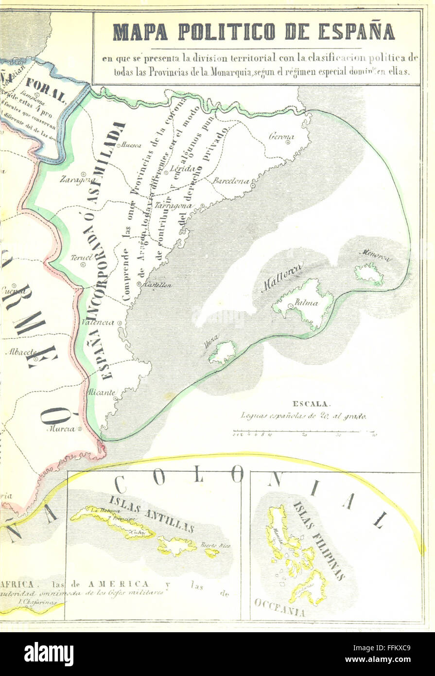 This vintage book presents scientific maps of Spain, showcasing the ...