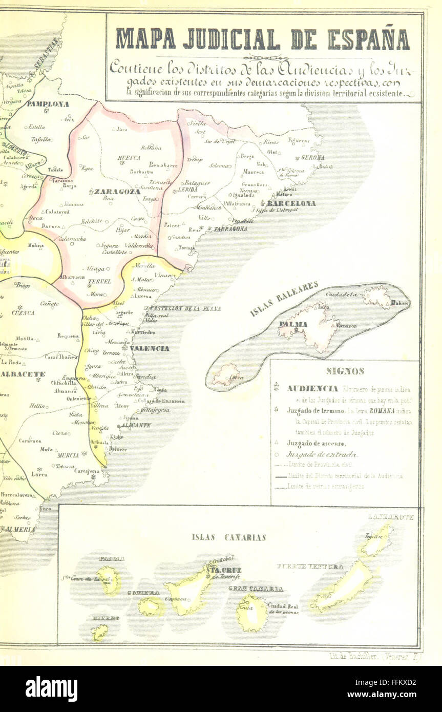 A vintage book showcasing Spanish maps from a scientific perspective ...