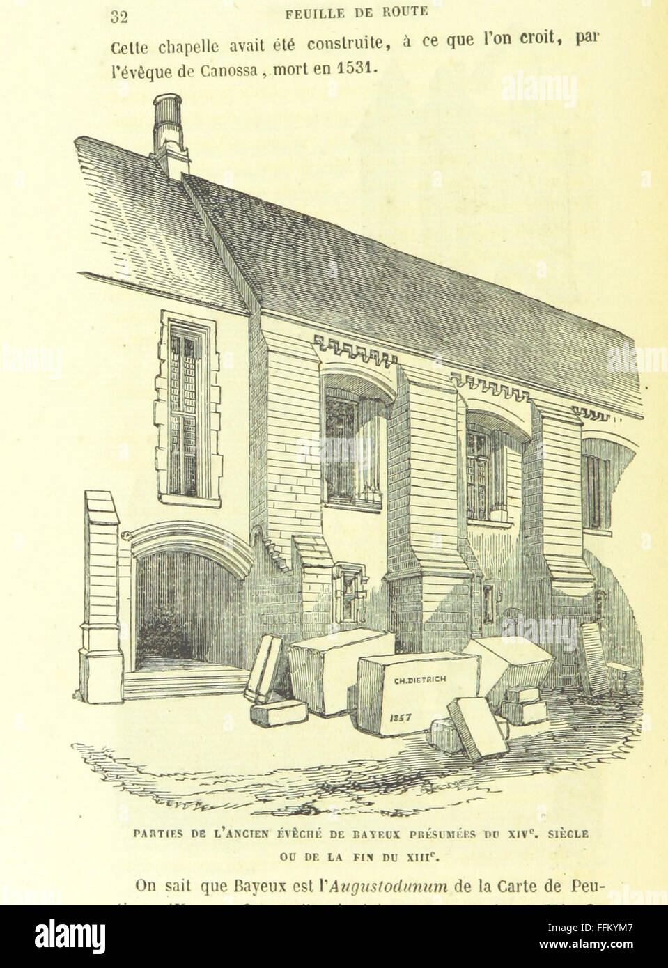 A vintage route guide from Caen to Cherbourg, created for the members ...