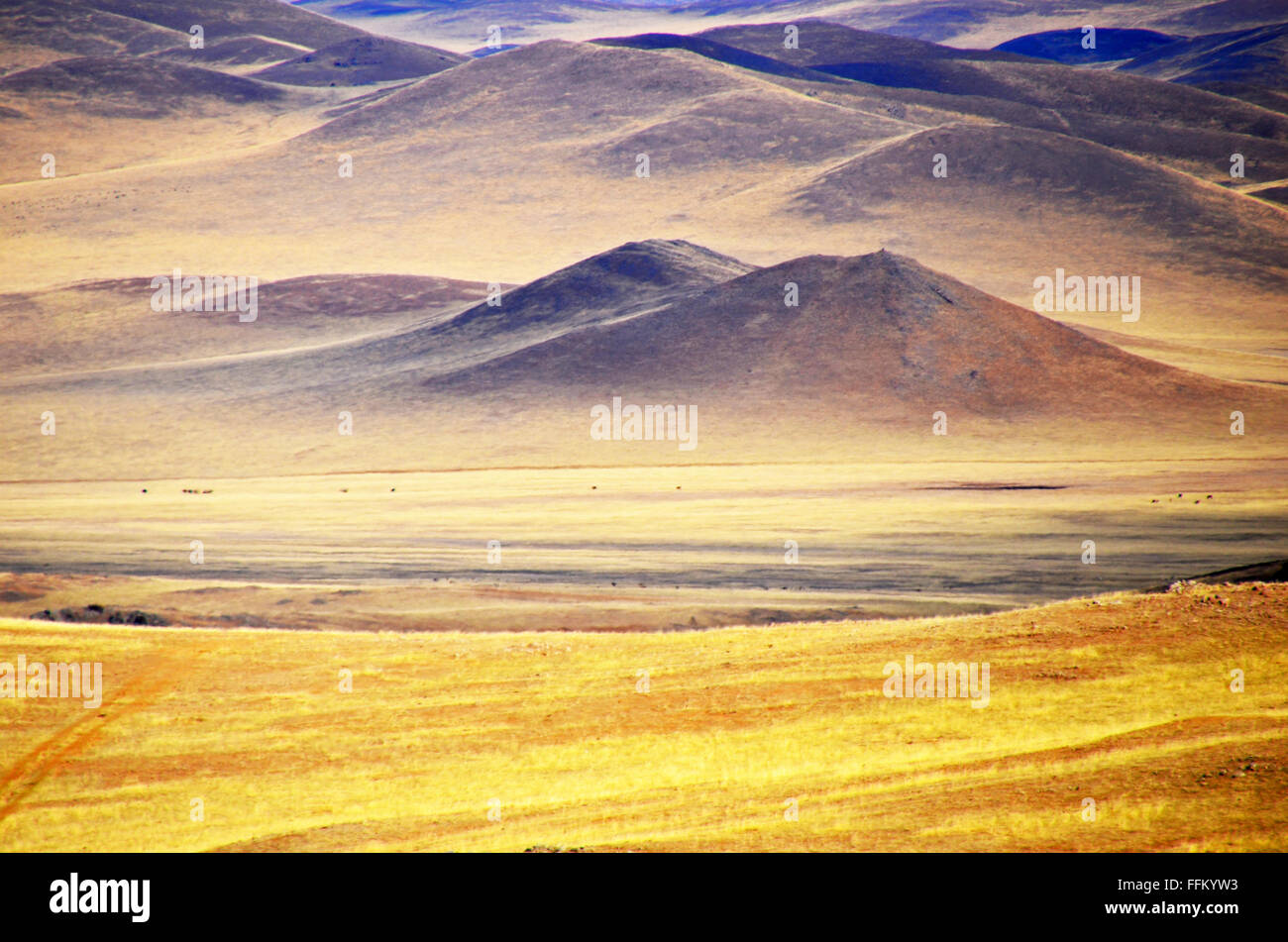 Undulating landscape near Gun-Galuut Nature Reserve, Tov Province ...