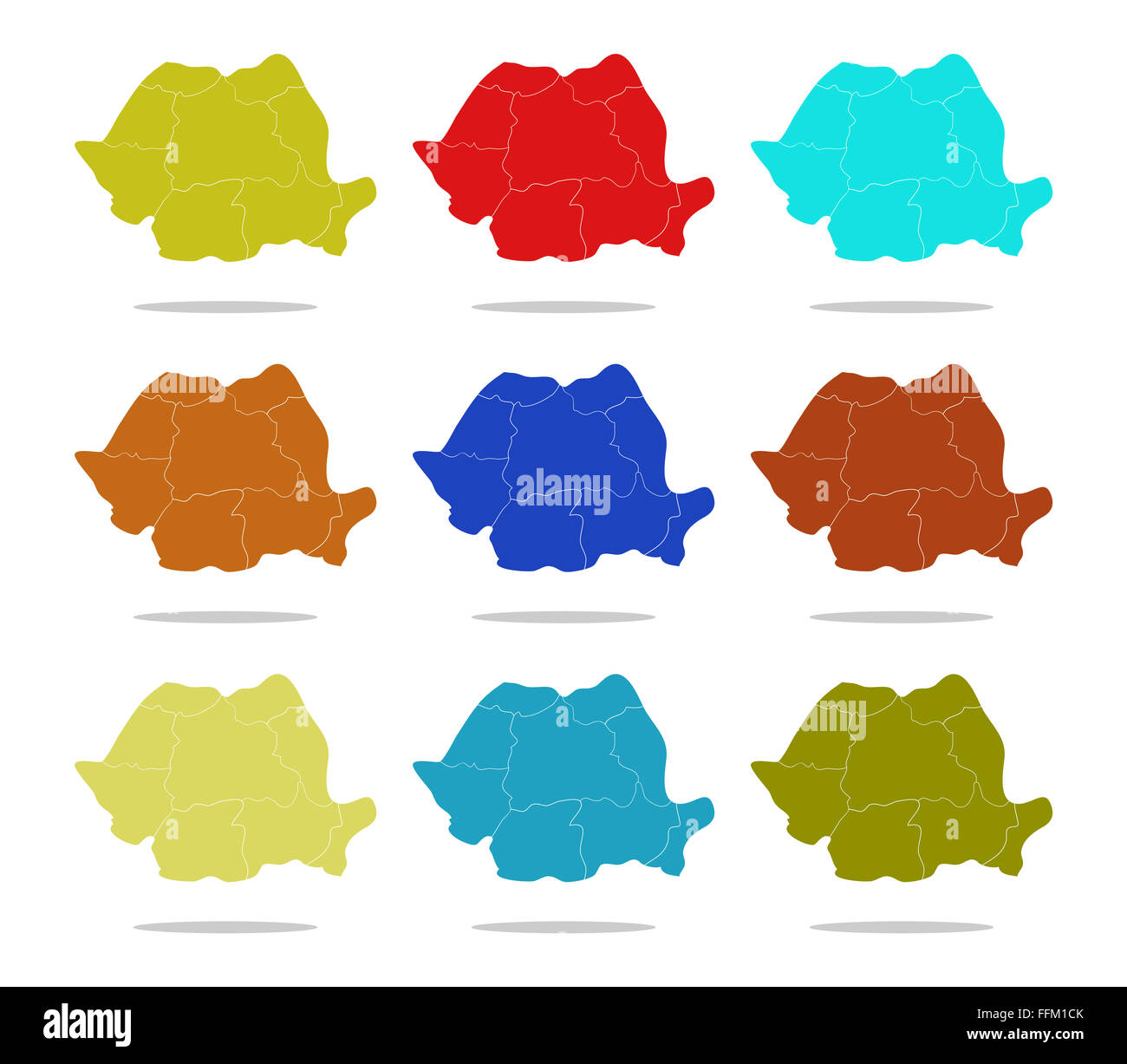 Maps of romania Cut Out Stock Images & Pictures - Alamy