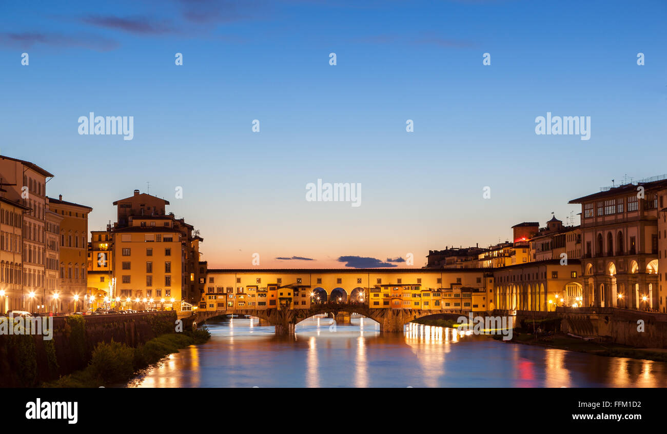 The Ponte Vecchio is a Medieval bridge over the Arno River, in Florence ...