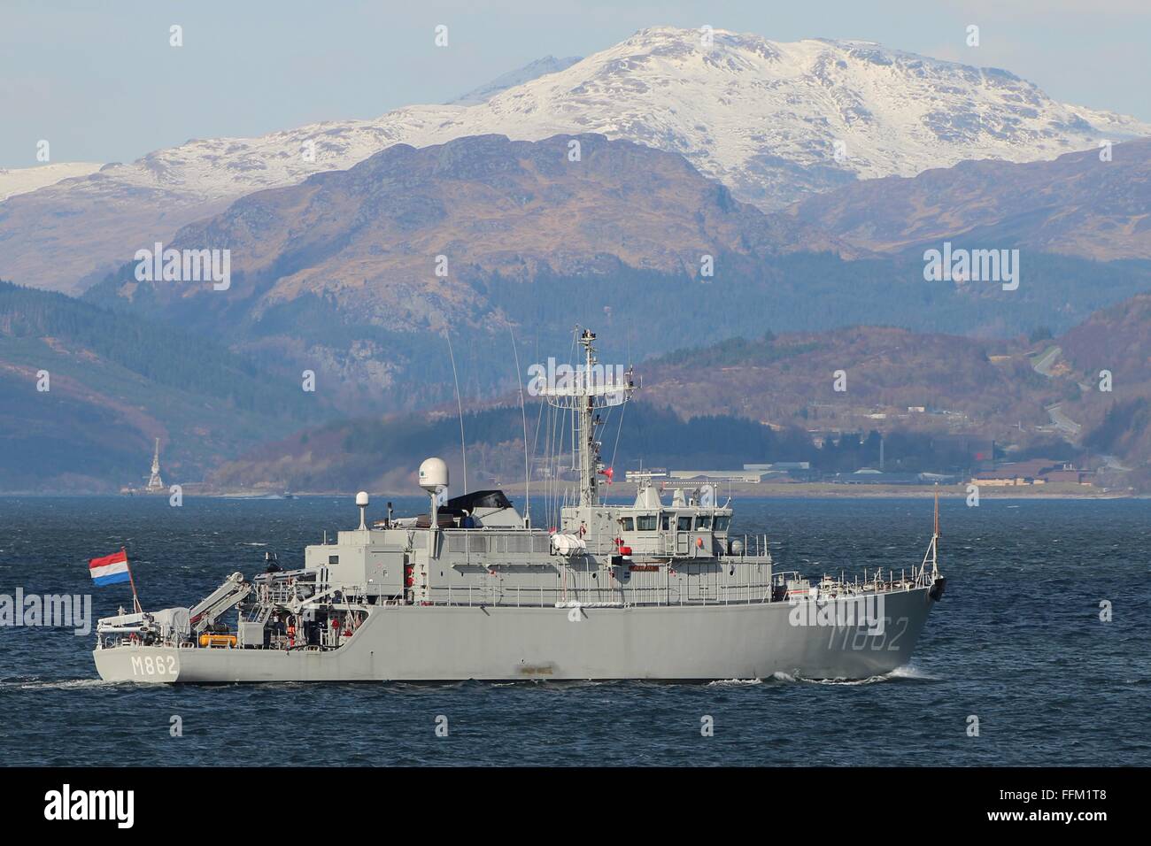 HNLMS Zierikzee (M862), an Alkmaar-class (Tripartite) minehunter of the ...